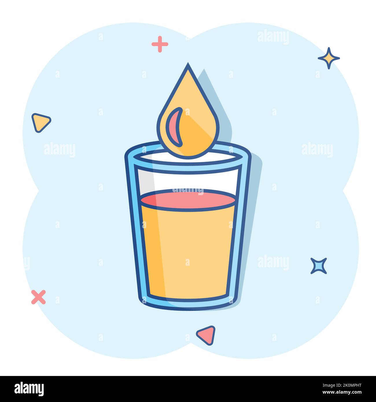 Water glass icon in comic style. Soda glass vector cartoon illustration ...
