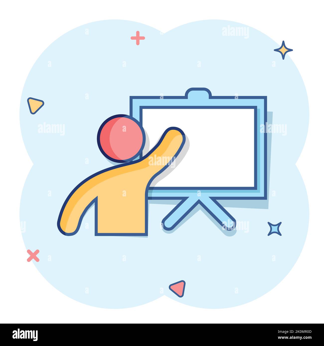 Training education icon in comic style. People seminar vector cartoon ...