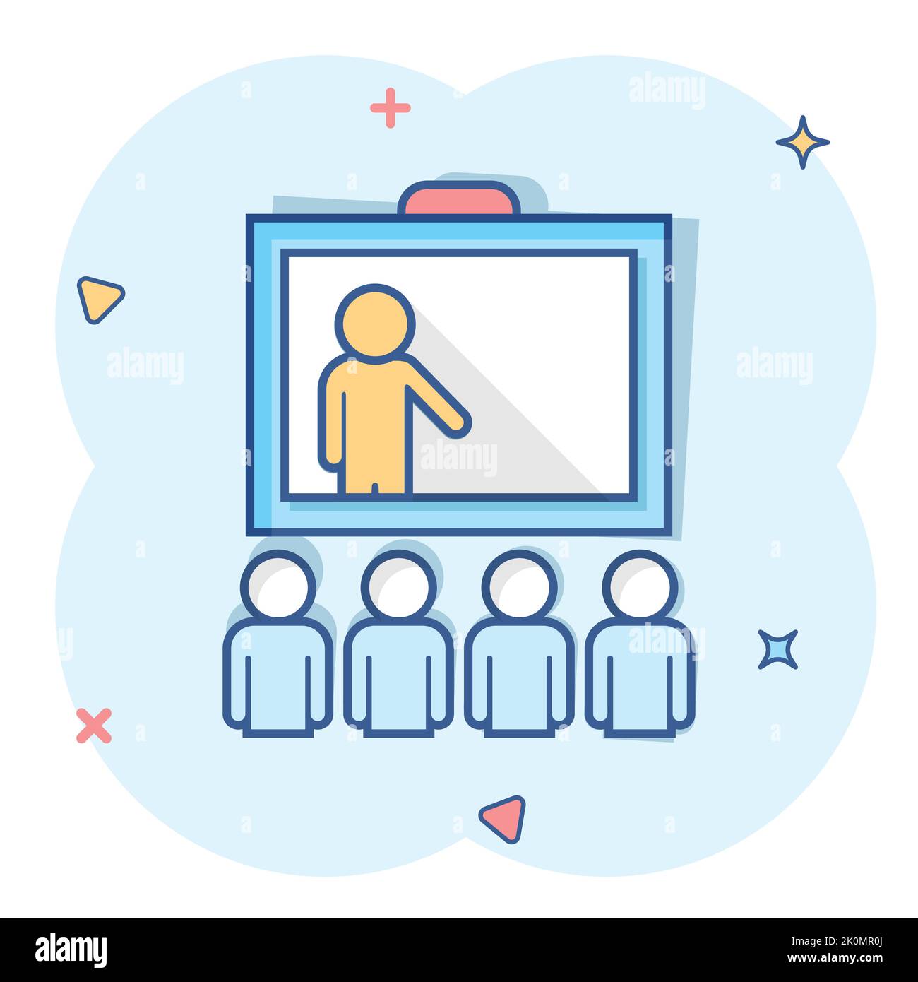 Training education icon in comic style. People seminar vector cartoon ...