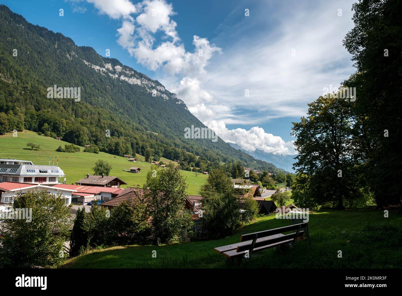 Aerial view over the city of Interlaken in Switzerland Stock Photo - Alamy