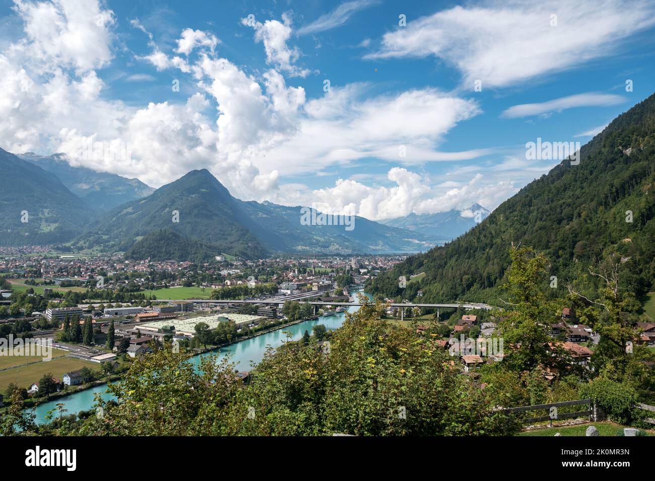 Aerial view over the city of Interlaken in Switzerland Stock Photo - Alamy