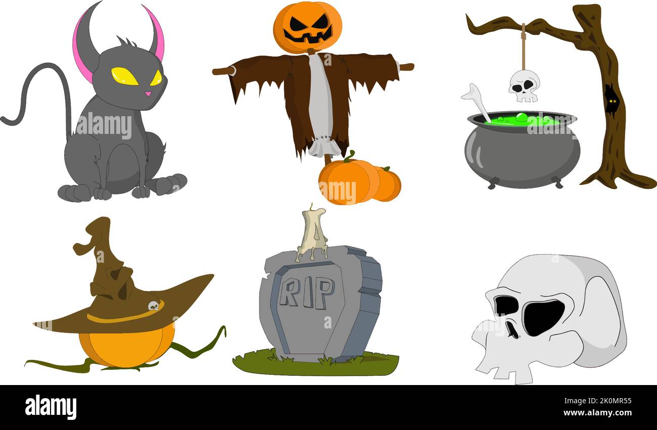 Halloween characters icon collection Stock Vector Images - Alamy