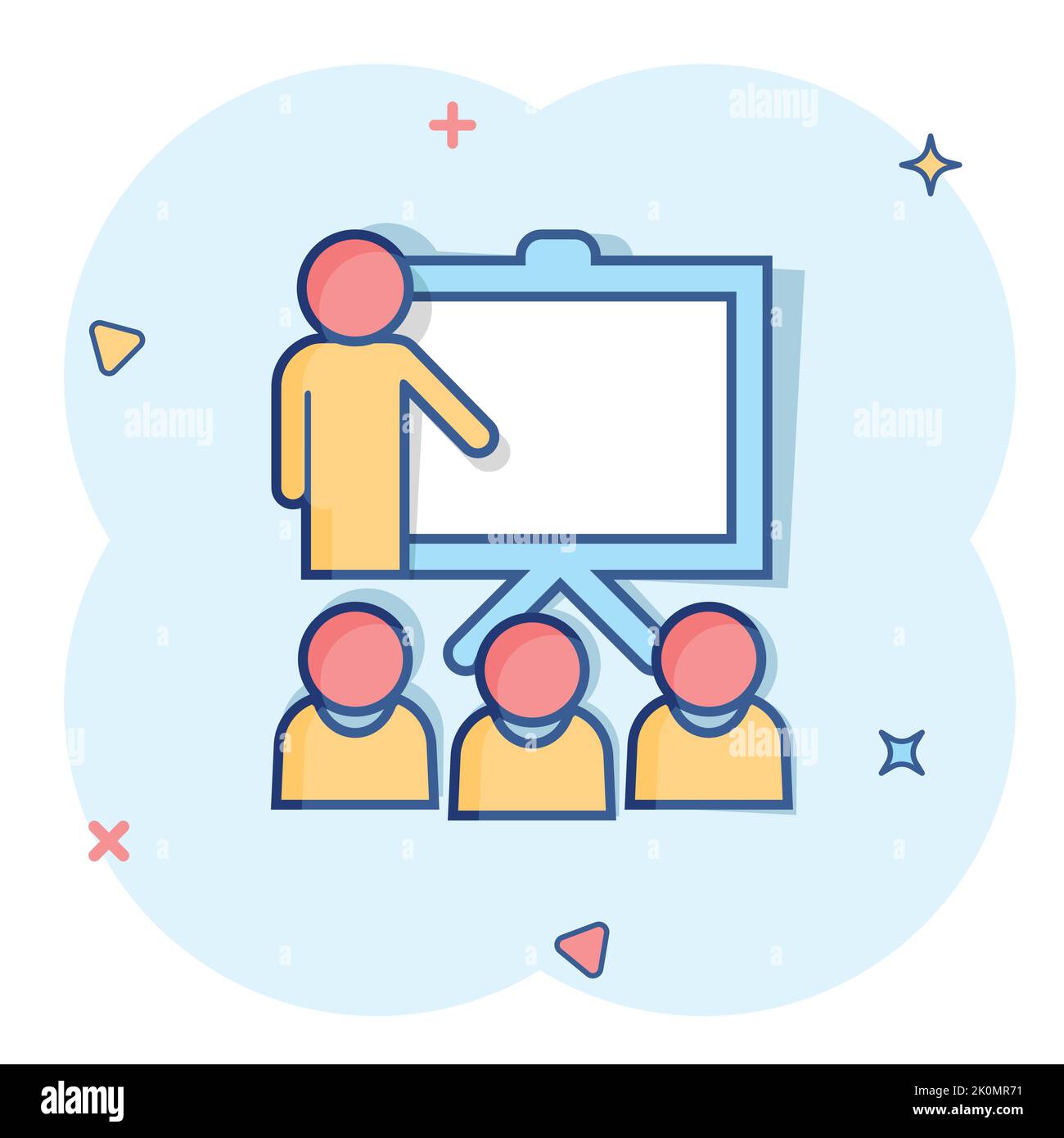 Training education icon in comic style. People seminar vector cartoon ...