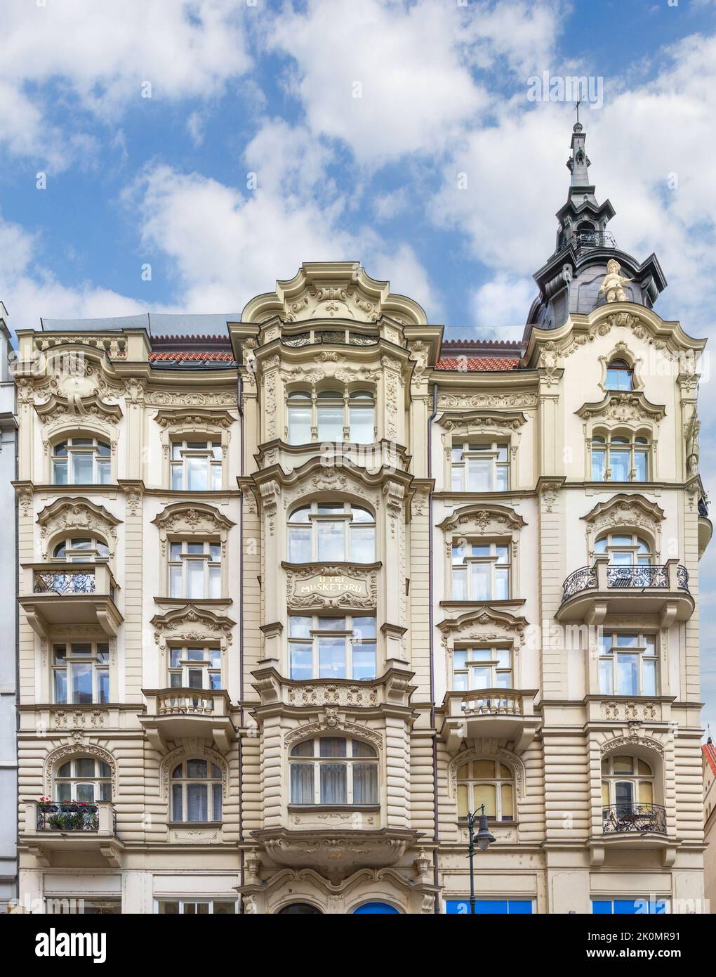 Beautiful house on the Siroka street. Prague, Czech Republic Stock ...