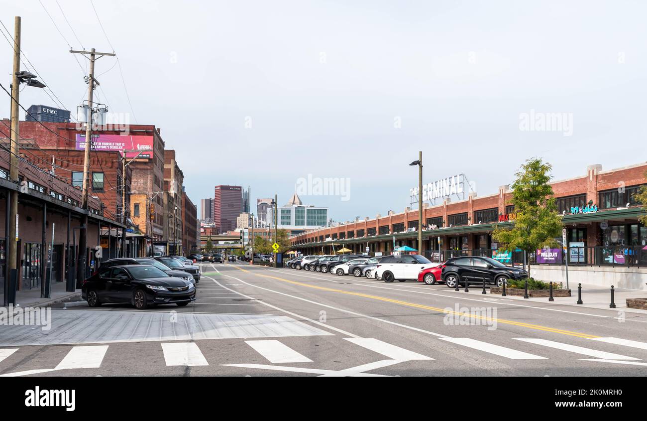 Smallman Street in the Strip District neighborhood looking towards ...