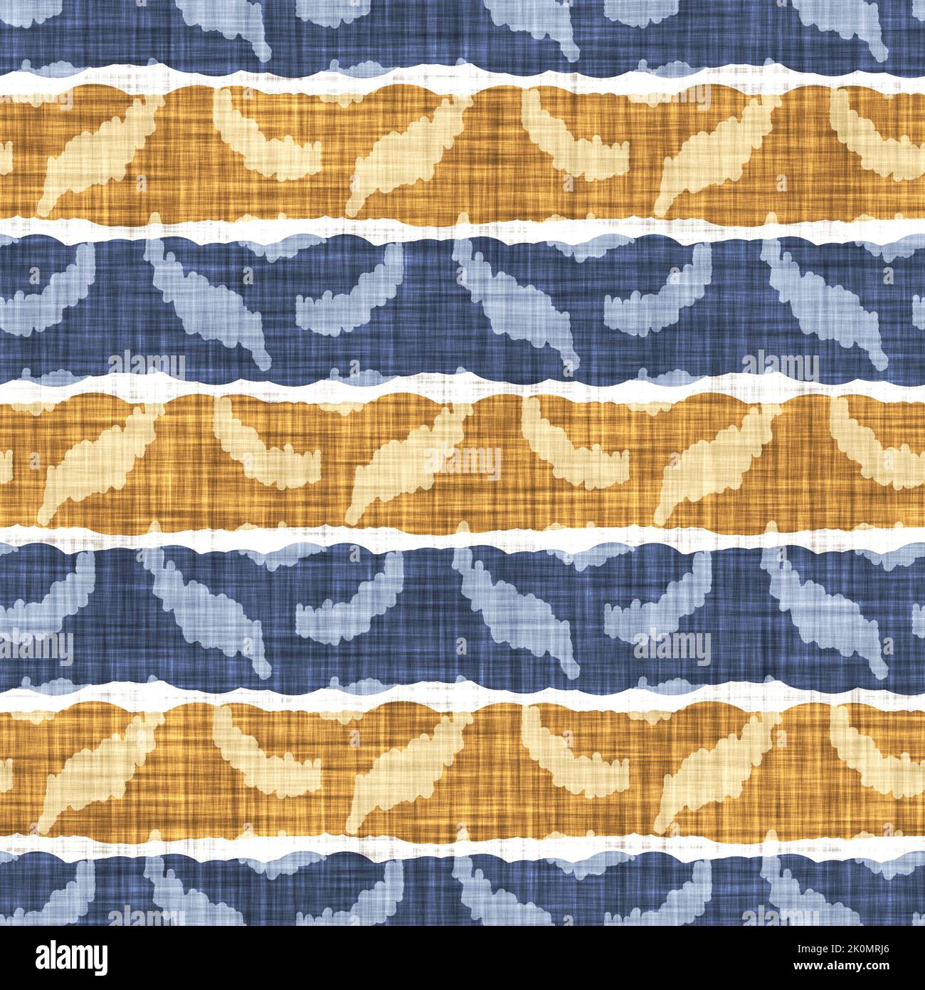 Seamless French country kitchen stripe fabric pattern print. Blue ...