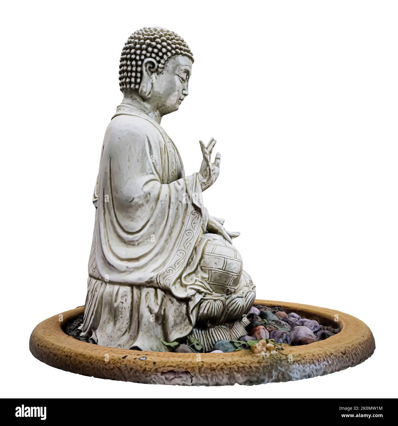Buddha statue isolated on white background 3d illustration Stock Photo ...