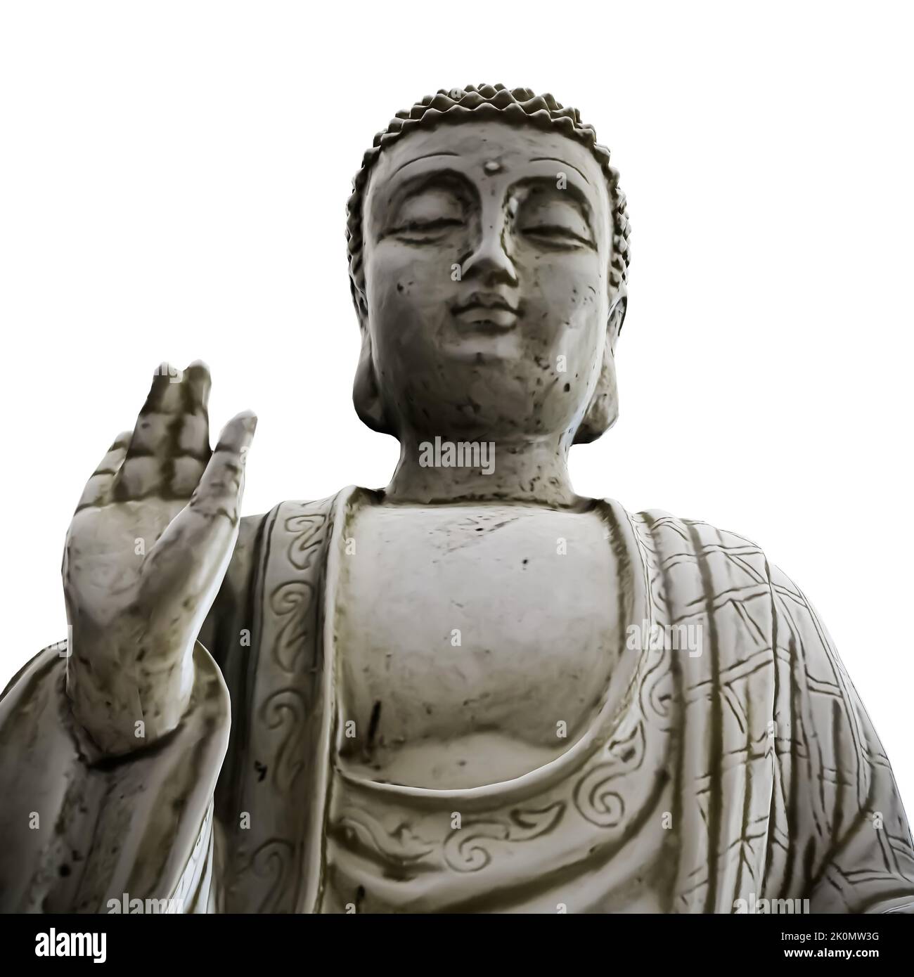 Buddha statue isolated on white background 3d illustration Stock Photo ...