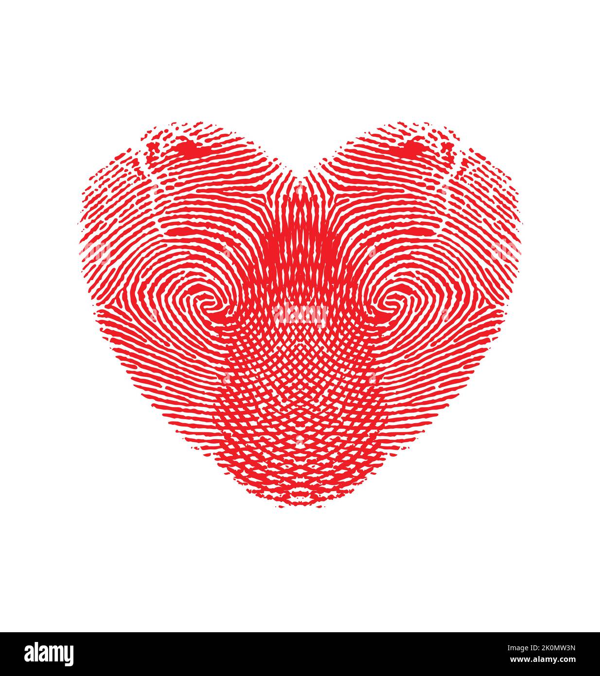 romantic red fingerprint thumb print love heart vector icon isolated on ...