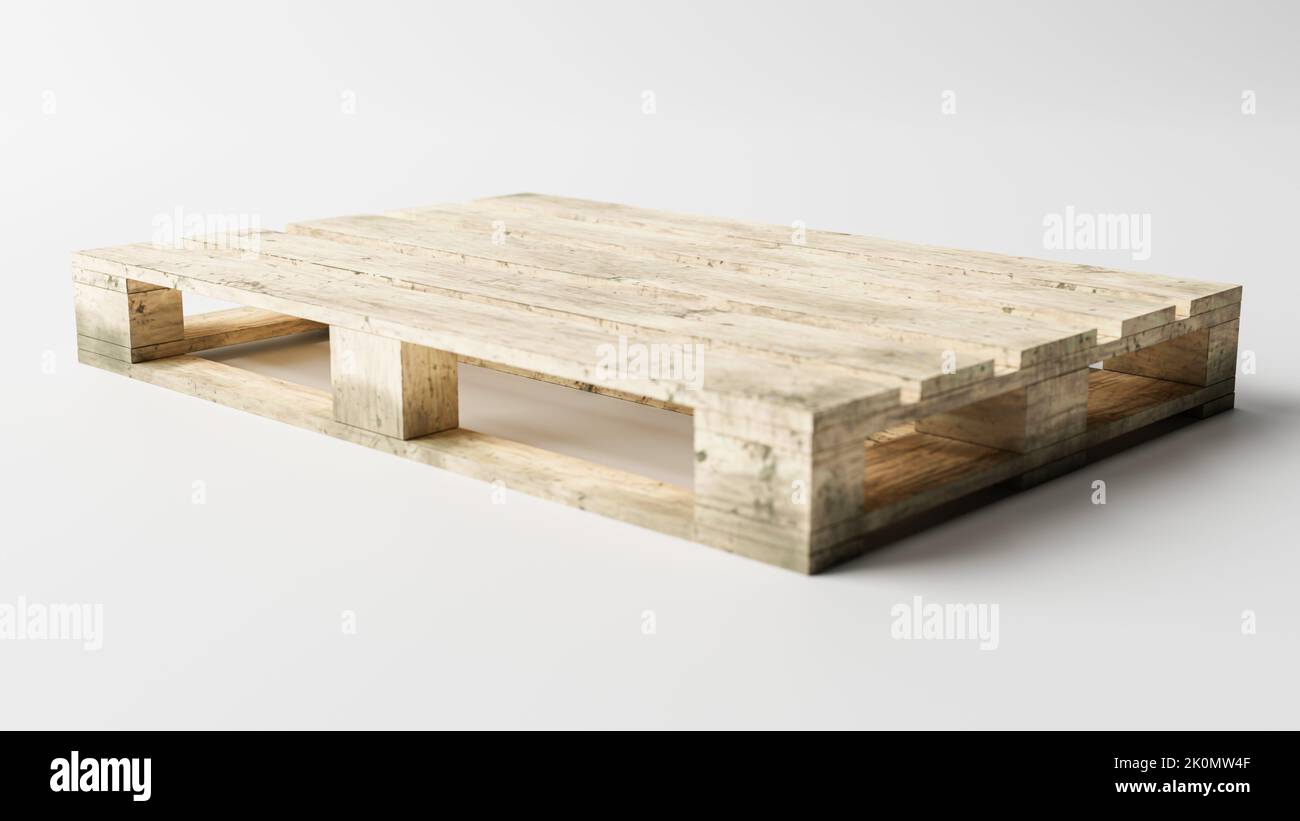 pallet isolated on white background 3d illustration Stock Photo - Alamy