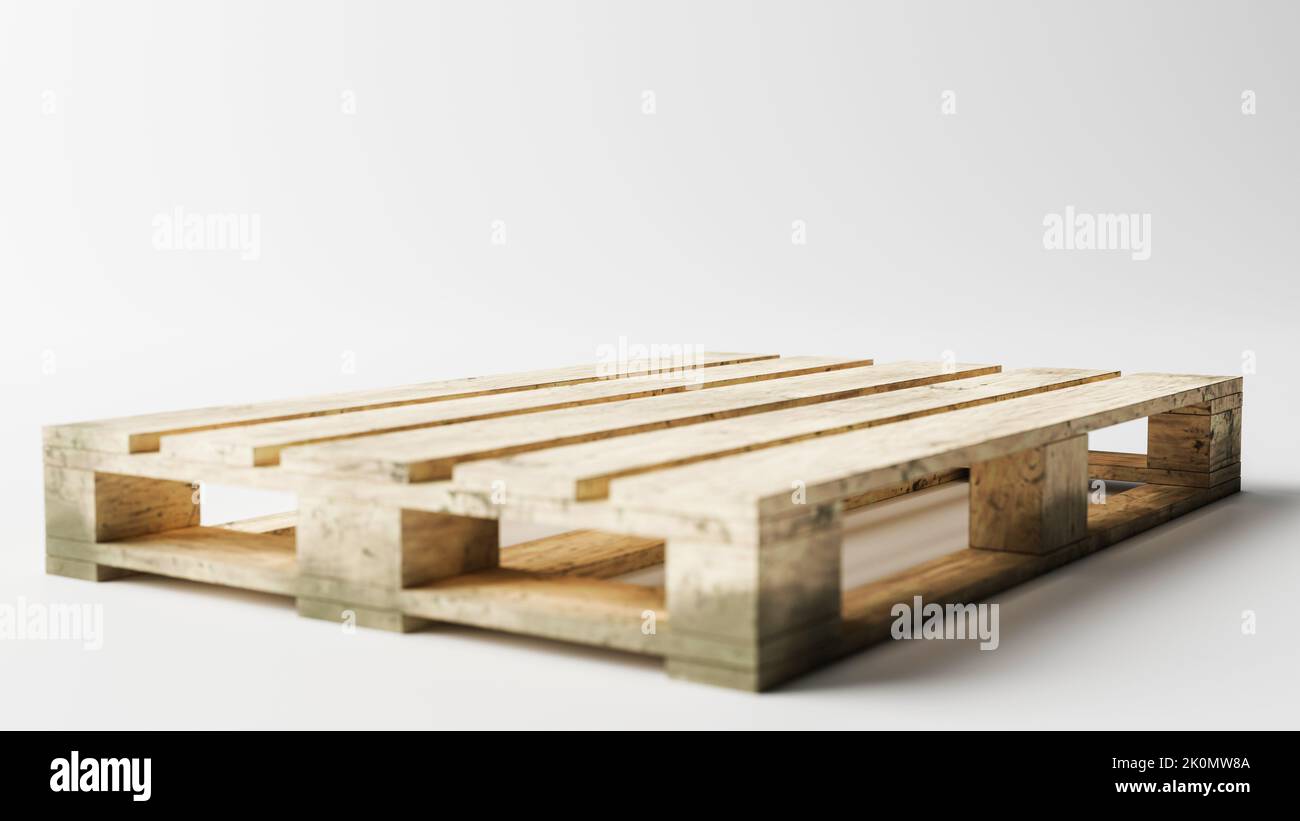 pallet isolated on white background 3d illustration Stock Photo - Alamy