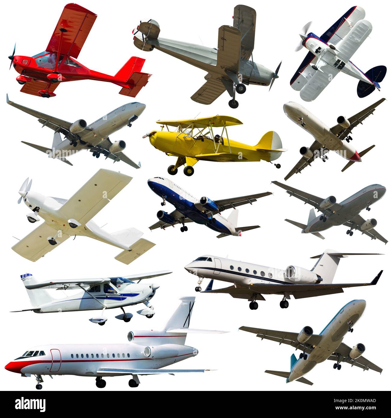 Collage of different modern airplanes Stock Photo - Alamy