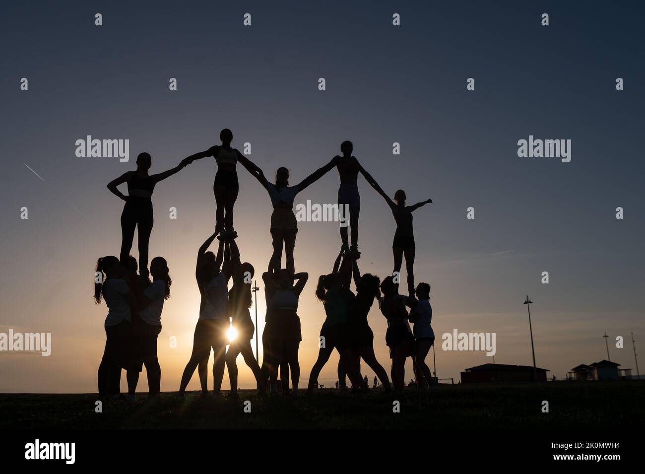 Marseille, France. 12th Sep, 2022. Black Waves cheerleaders practice on ...