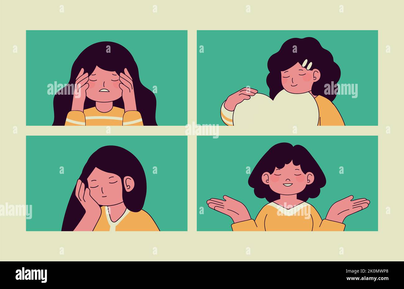 set of women mental health Stock Vector Image & Art - Alamy