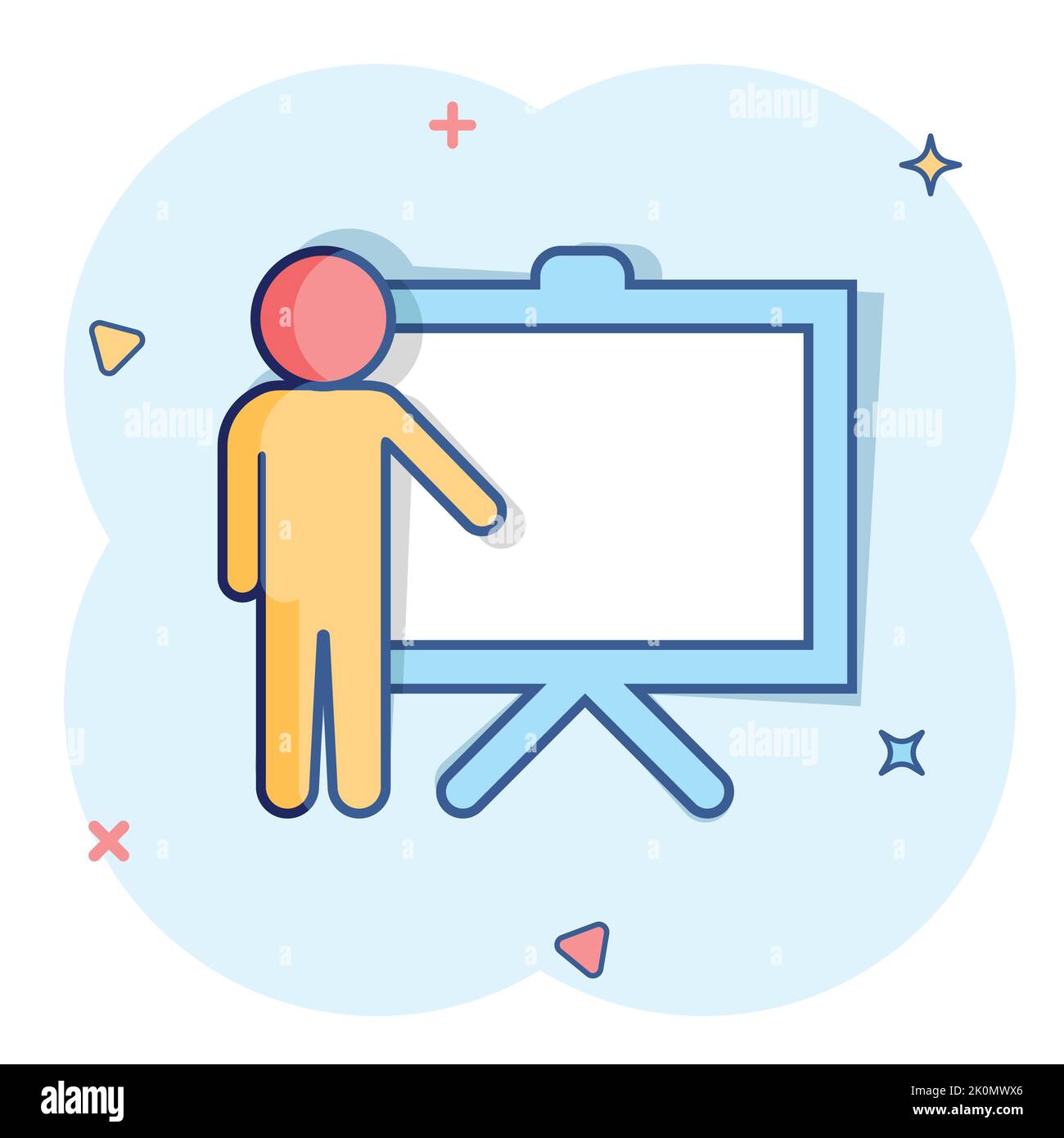 Training education icon in comic style. People seminar vector cartoon ...
