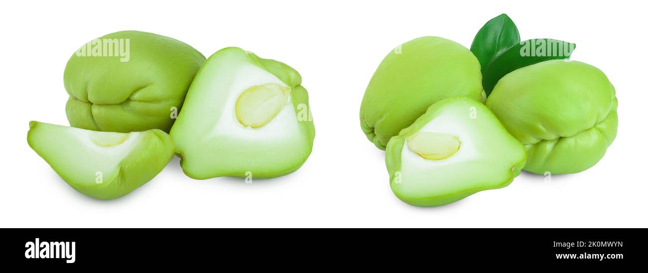 fresh Chayote vegetable or mexican cucumber isolated on white ...