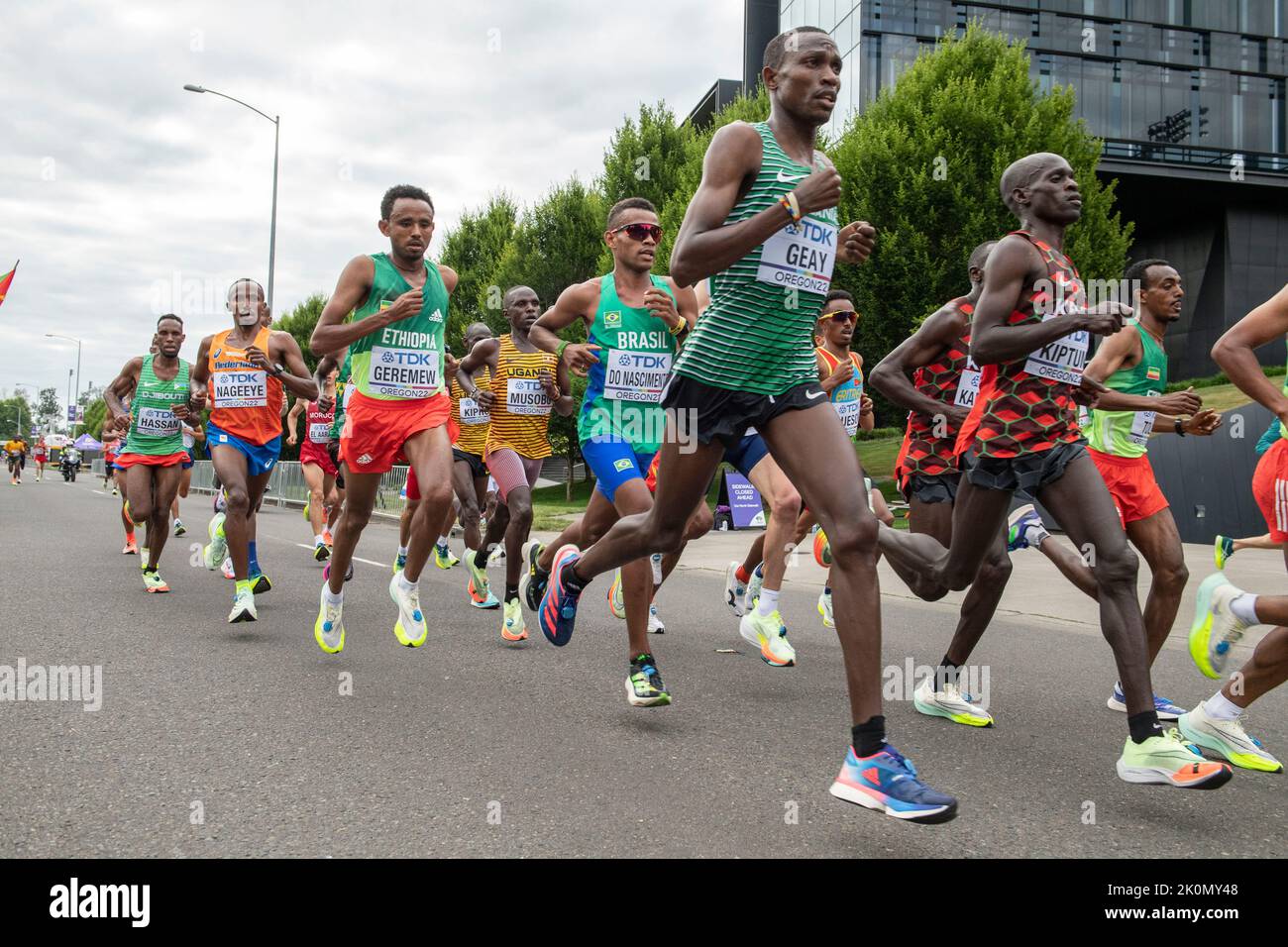 Gabriel Gerald Geay of Tanzania competing in the men’s marathon at the ...