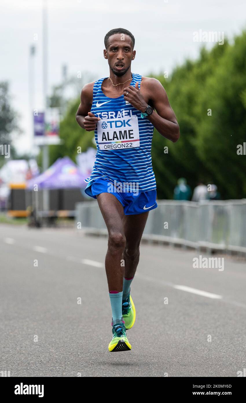Haimro Alame of Israel competing in the men’s marathon at the World ...