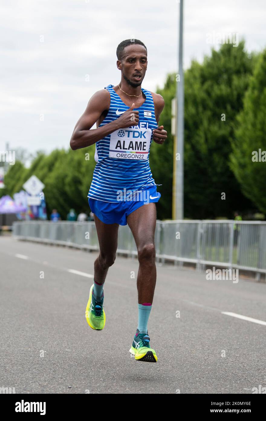 Haimro Alame of Israel competing in the men’s marathon at the World ...