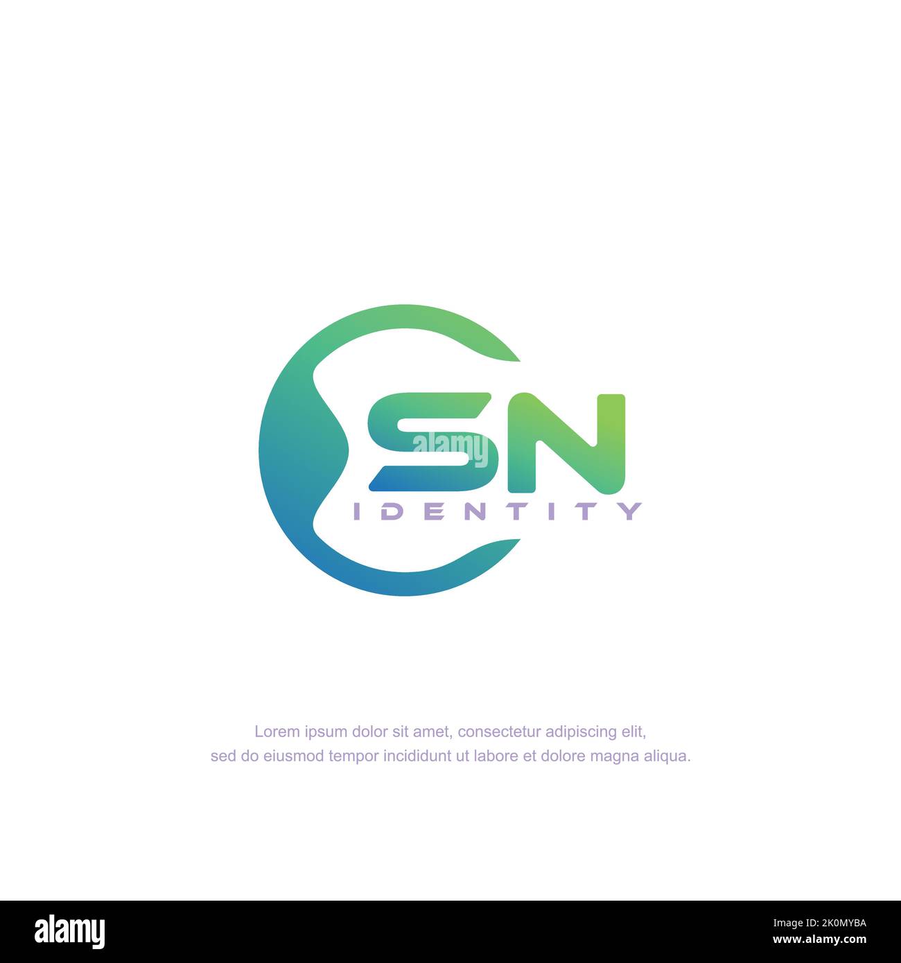 SN Initial letter circular line logo template vector with gradient color Stock Vector Image ...