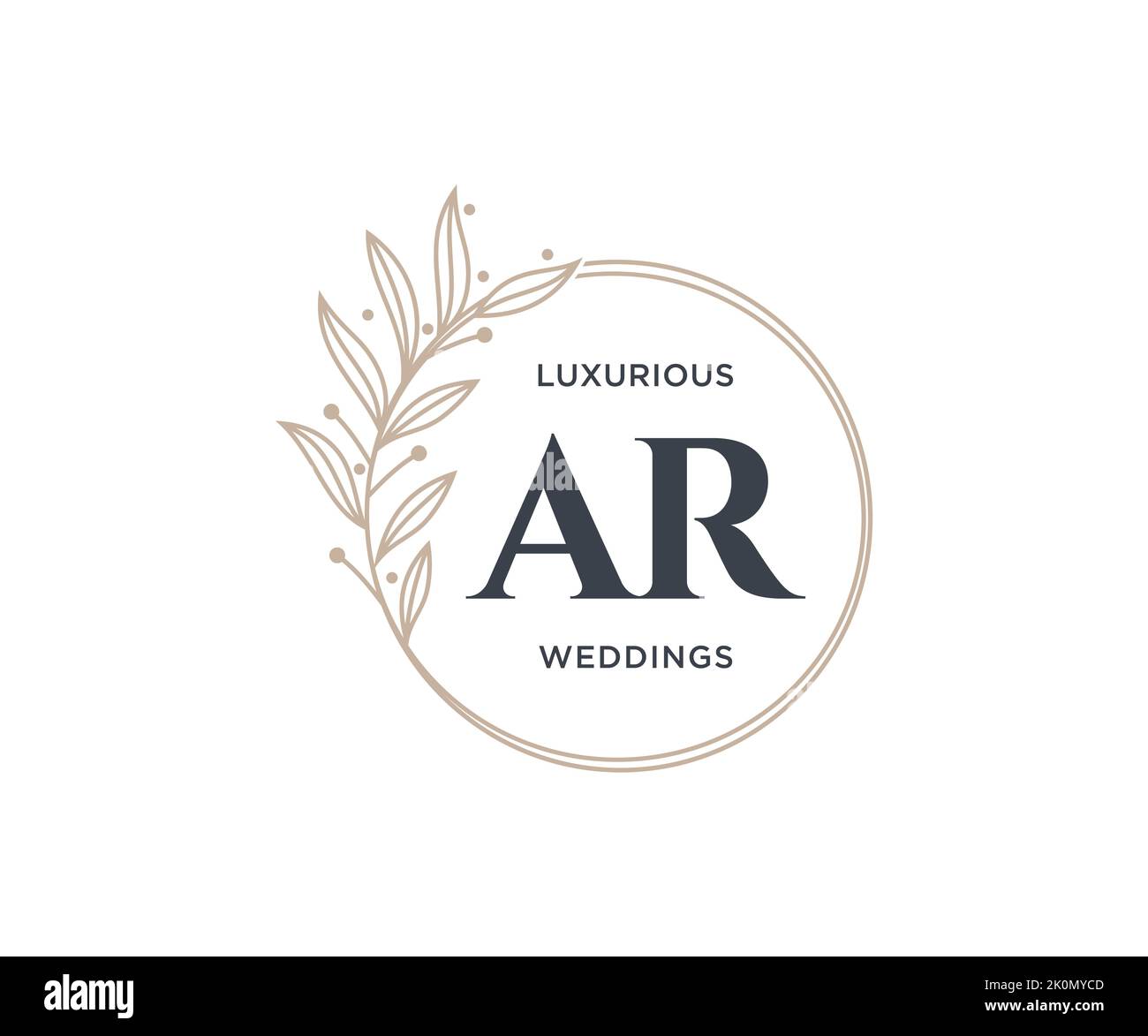 AR Initials letter Wedding monogram logos template, hand drawn modern ...