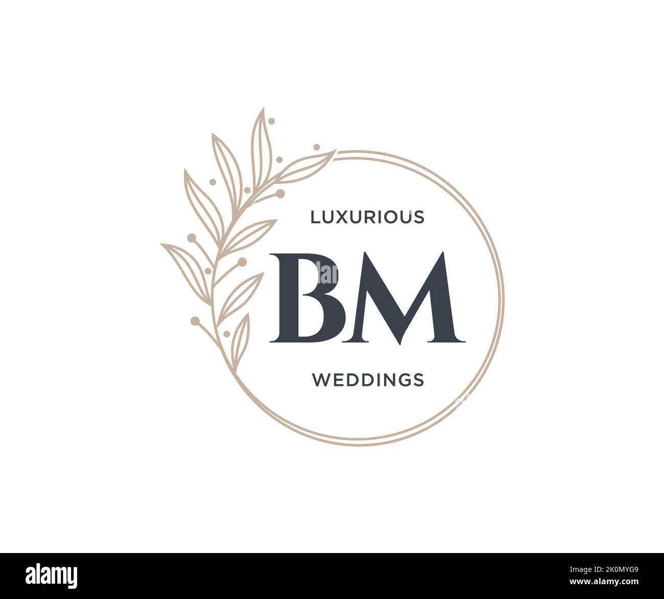 BM Initials letter Wedding monogram logos template, hand drawn modern ...