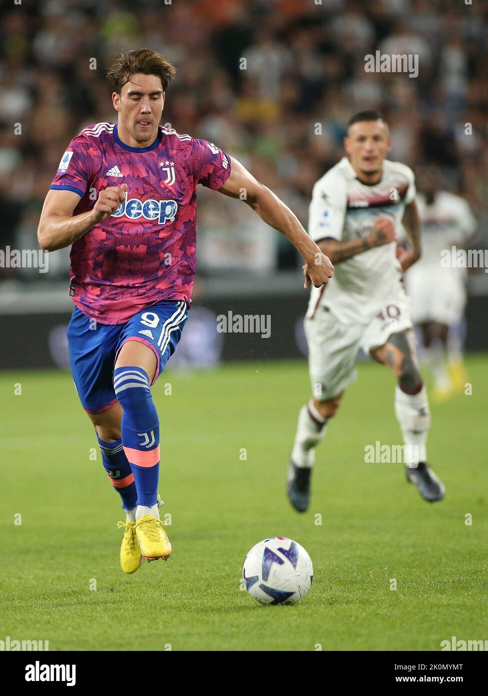 Allianz Stadium, Turin, Italy, September 11, 2022, Dušan Vlahovic ...