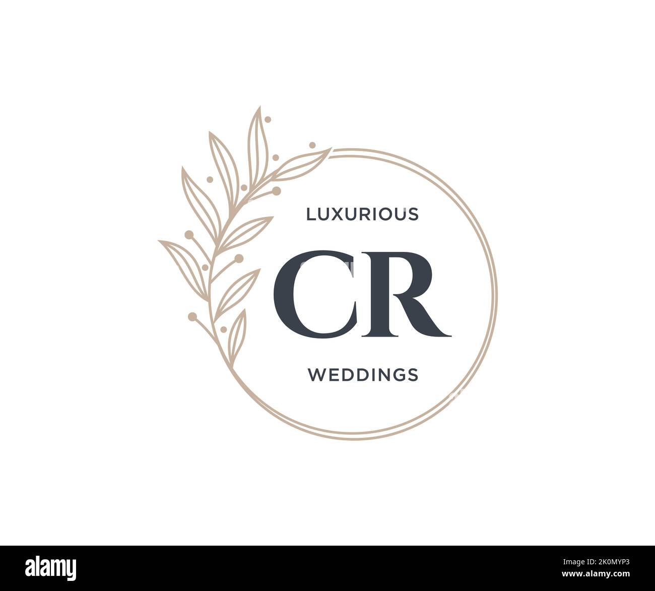CR Initials letter Wedding monogram logos template, hand drawn modern ...