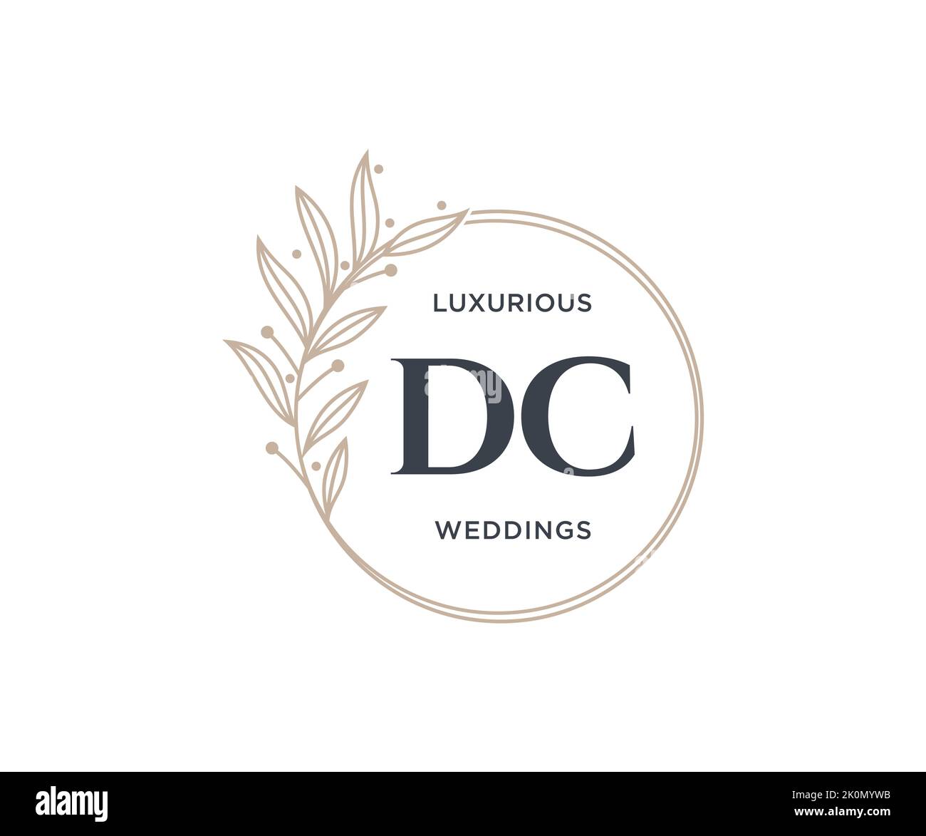 DC Initials letter Wedding monogram logos template, hand drawn modern ...