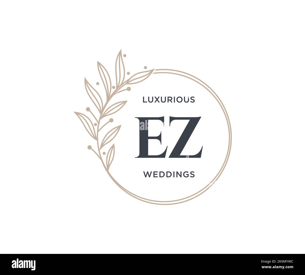 EZ Initials letter Wedding monogram logos template, hand drawn modern ...