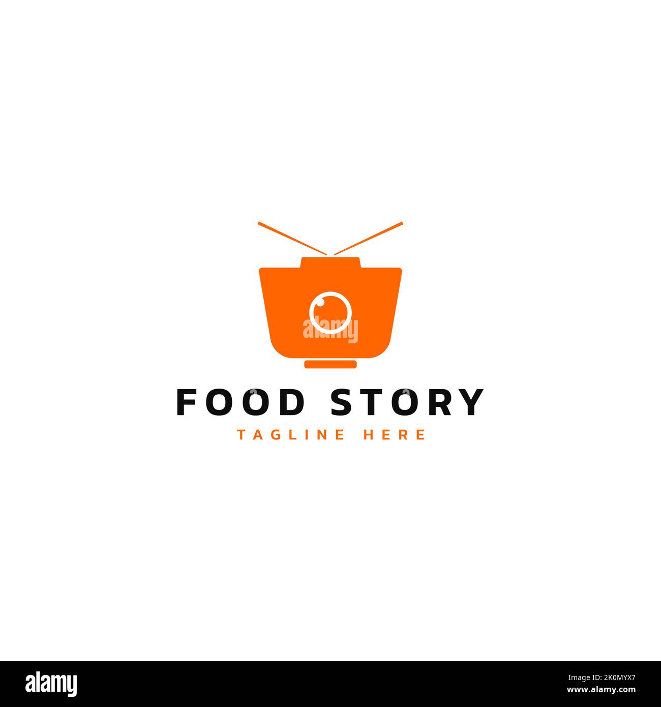 Simple bowl and camera logo design. Food photography logo. Food story ...