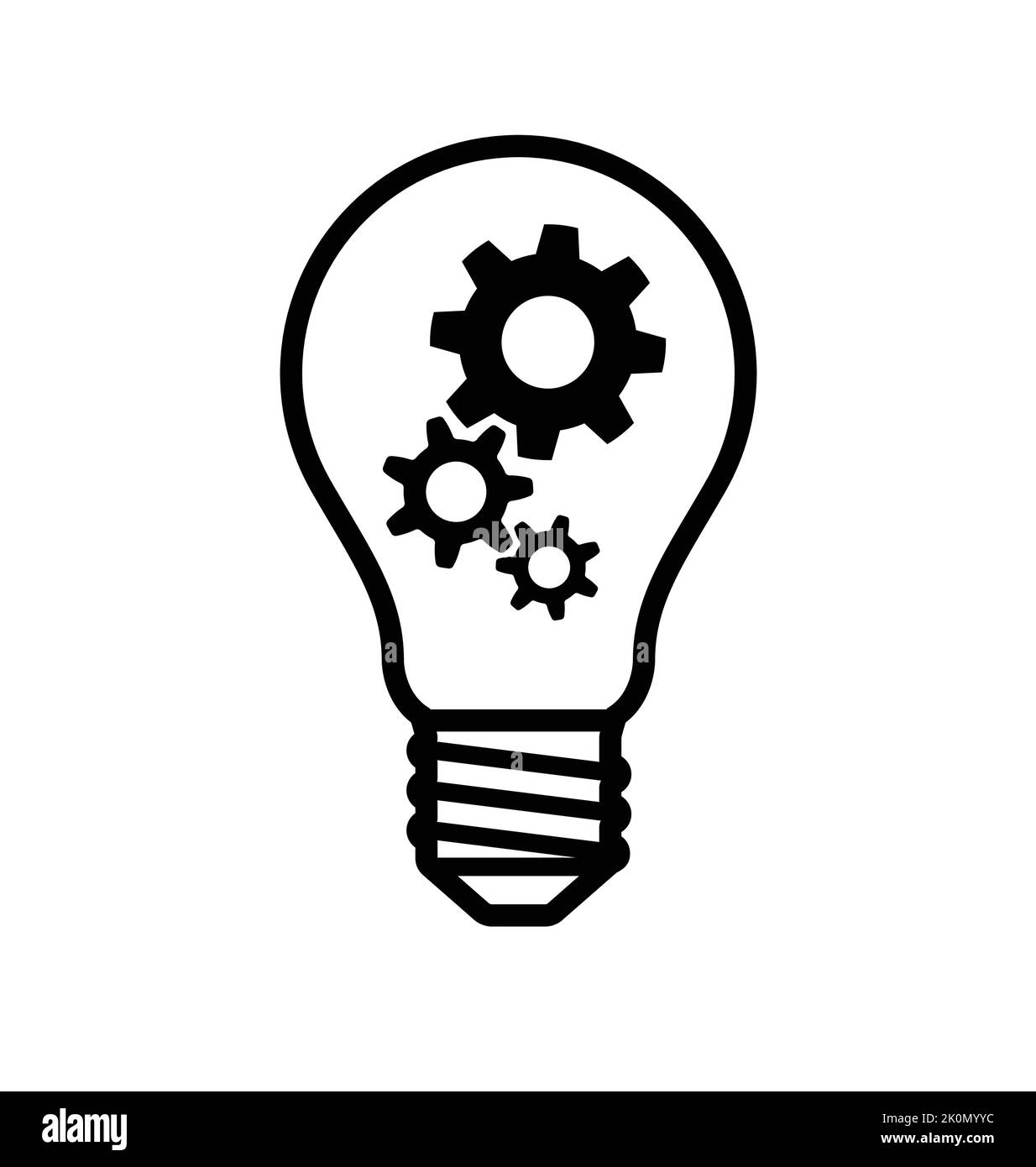 light bulb globe with cluster of 3 gears simple linework concept logo ... light bulb globe with cluster of 3 gears simple linework concept logo ...