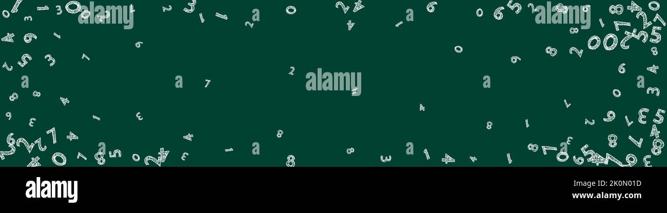 Falling sketch chalk numbers. Math study concept with flying digits ...