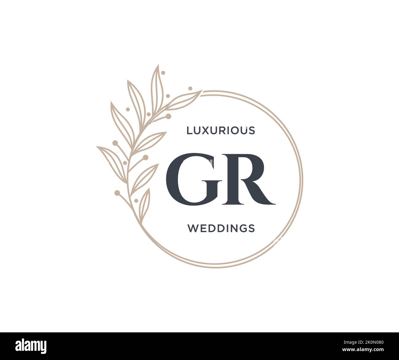 GR Initials letter Wedding monogram logos template, hand drawn modern ...