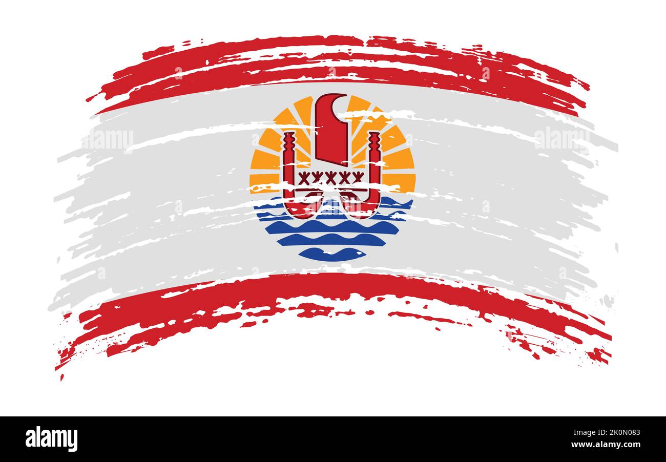 French Polynesia flag in grunge brush stroke, vector image Stock Vector ...