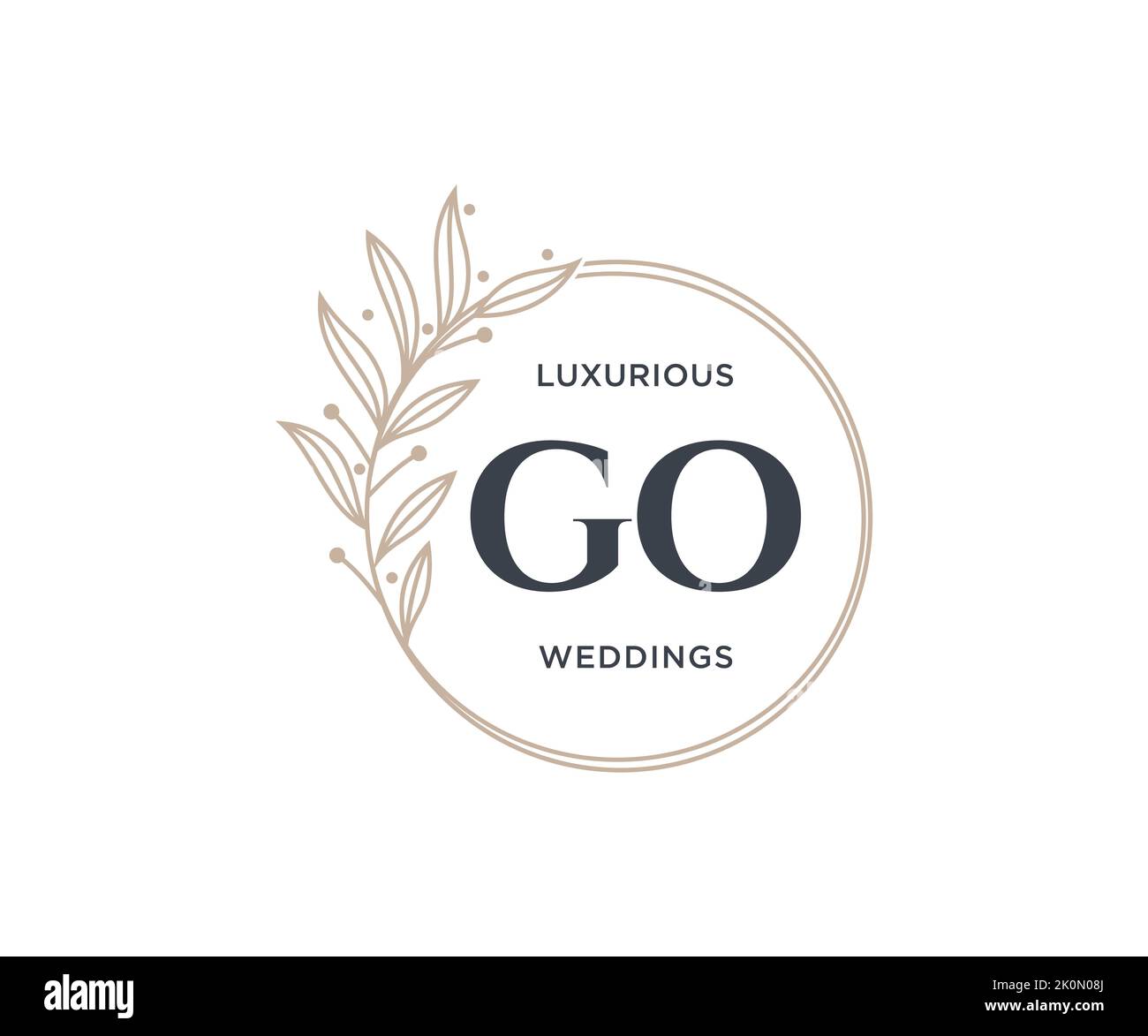 GO Initials letter Wedding monogram logos template, hand drawn modern ...