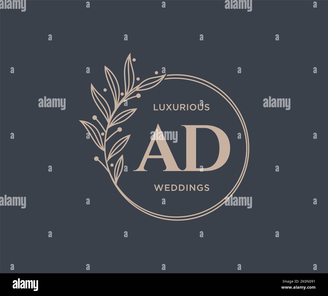 AD Initials letter Wedding monogram logos template, hand drawn modern ...