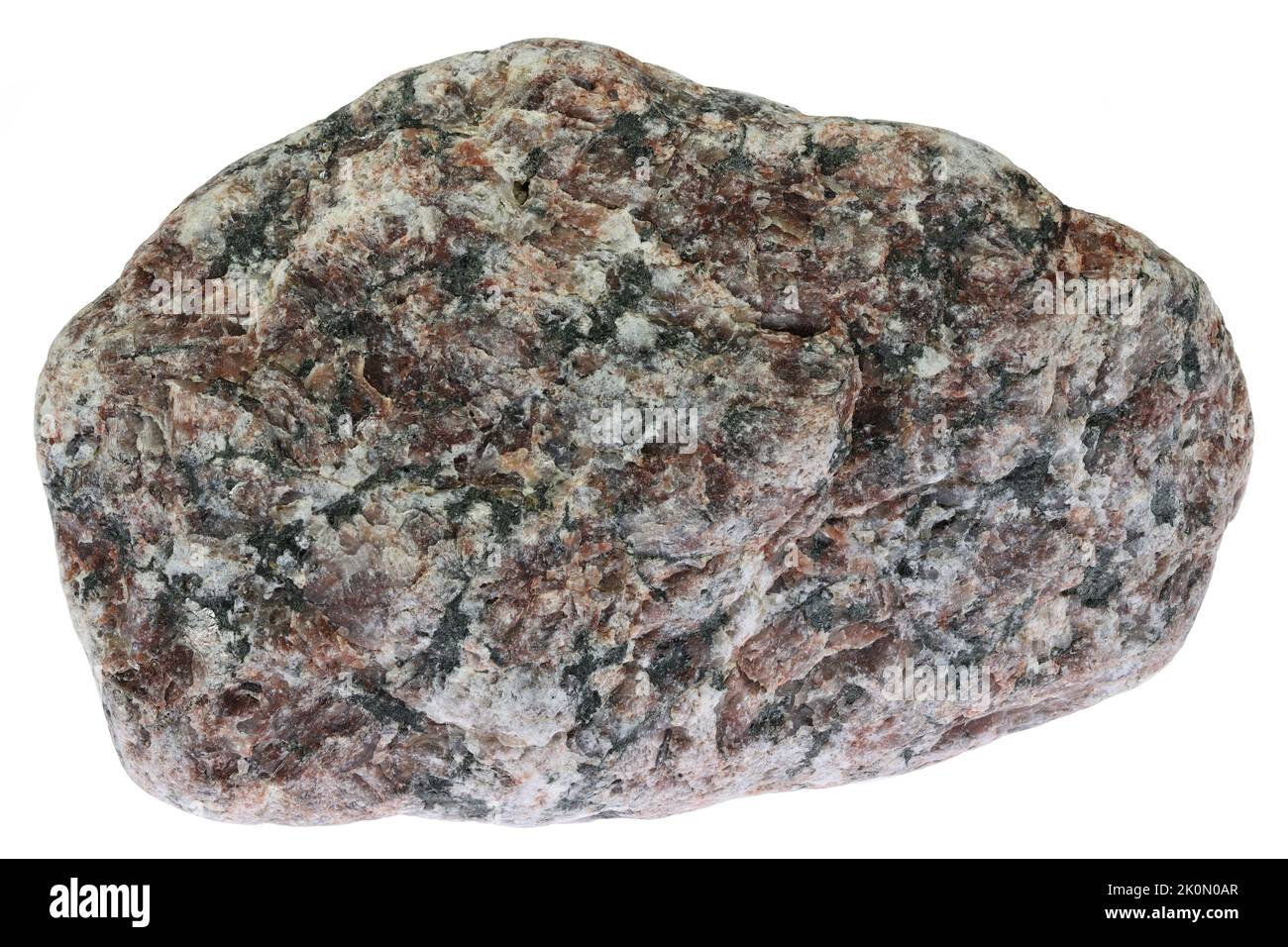 granite from the Baltic Sea coast in Waabs, Germany isolated on white ...