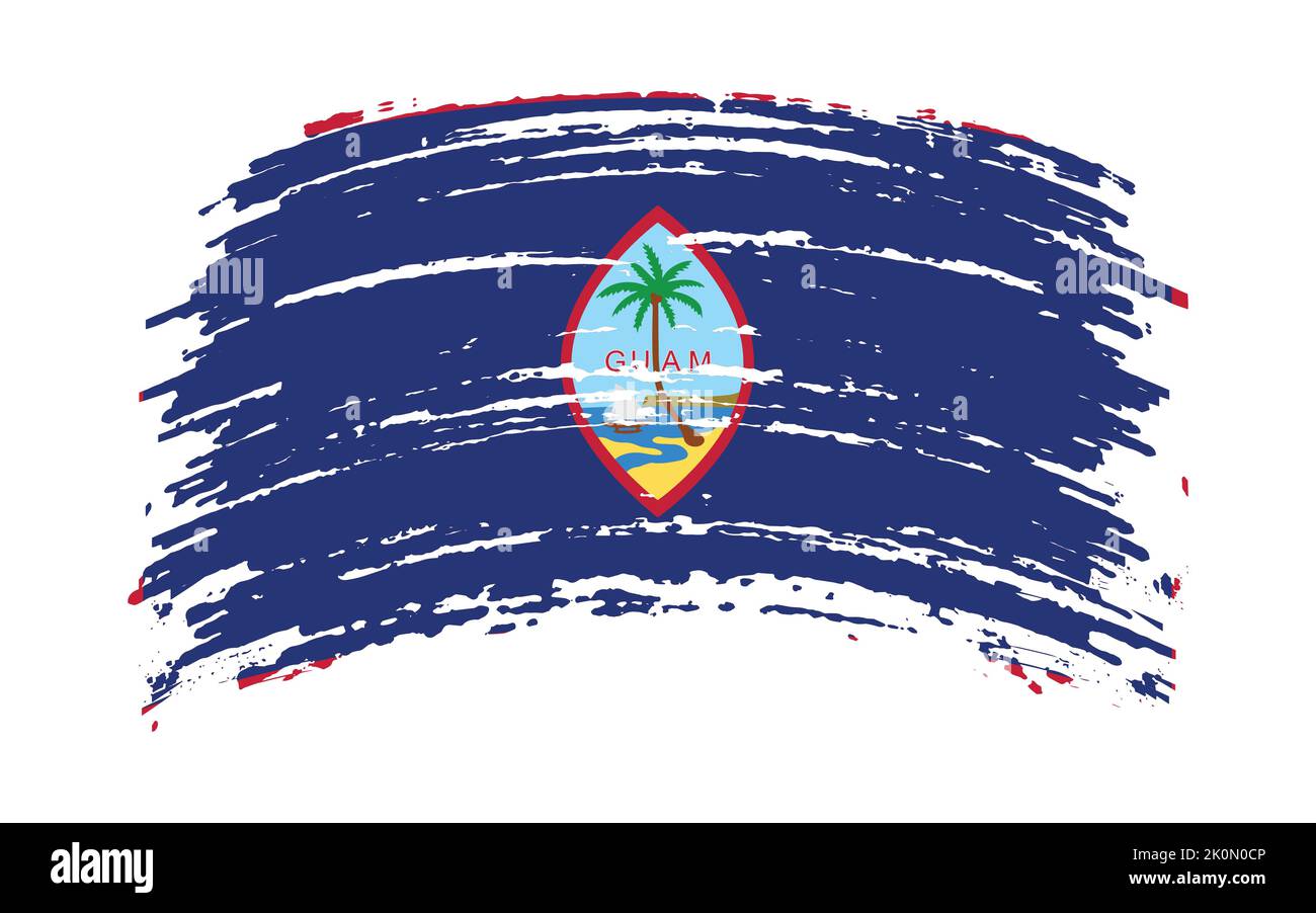 Guam flag in grunge brush stroke, vector image Stock Vector Image & Art ...