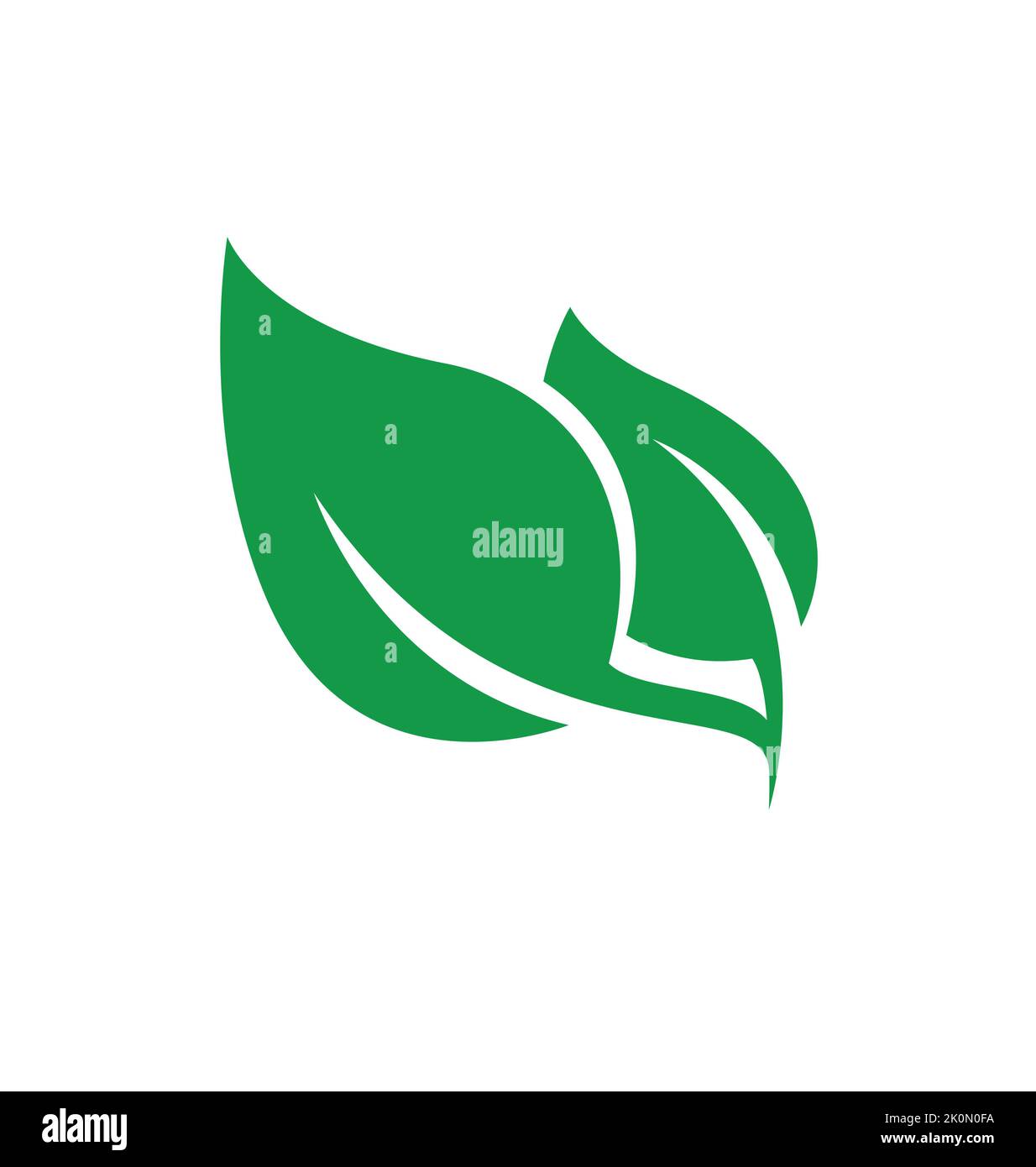 beautiful stylized lush green leaves seedling plant with 2 leaves and ...