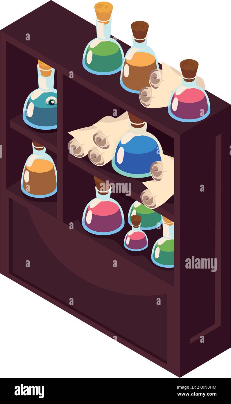 shelf with magic potions Stock Vector Image & Art - Alamy