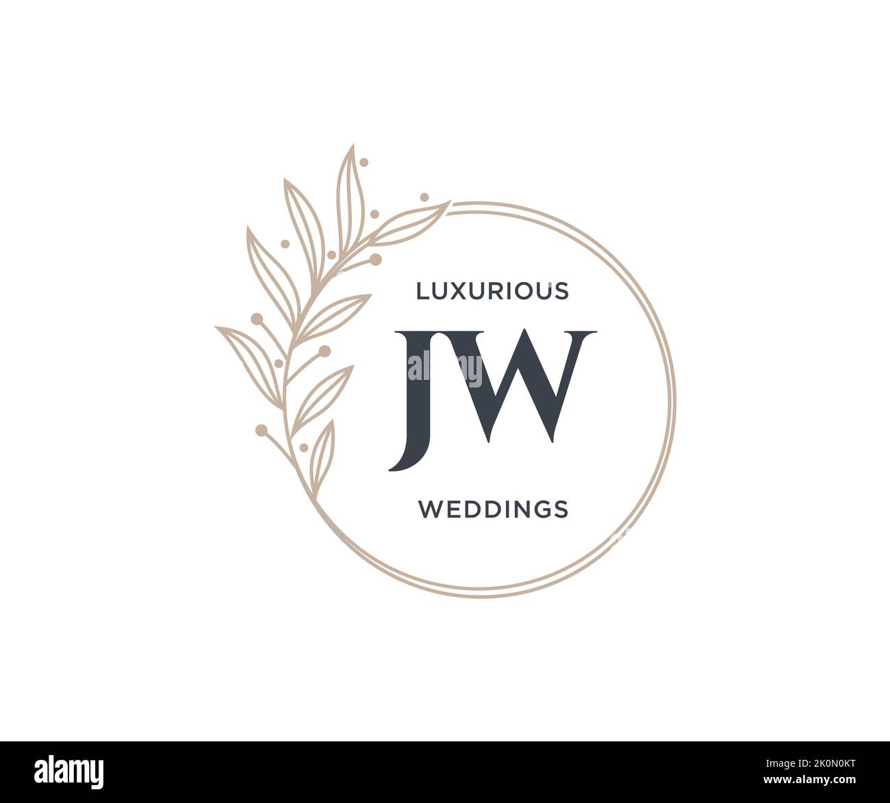 JW Initials letter Wedding monogram logos template, hand drawn modern ...