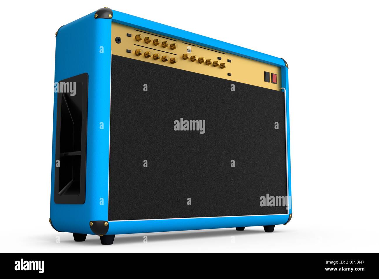 Classical electric and acoustic guitar amplifier isolated on white ...