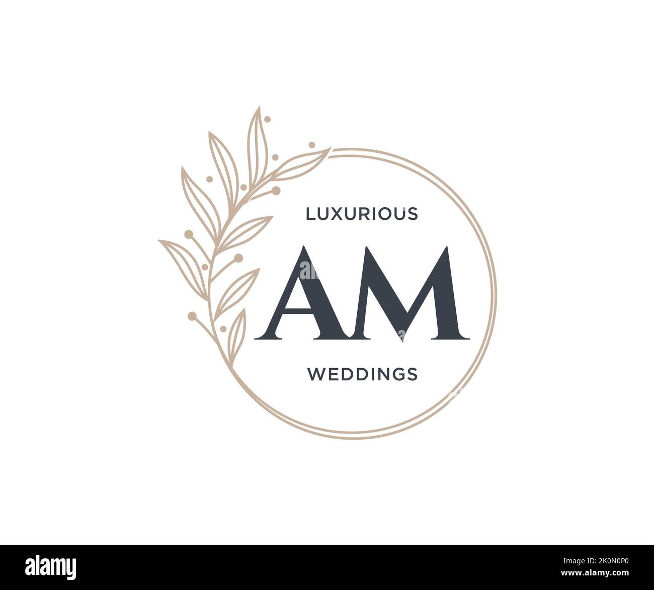 AM Initials letter Wedding monogram logos template, hand drawn modern ...