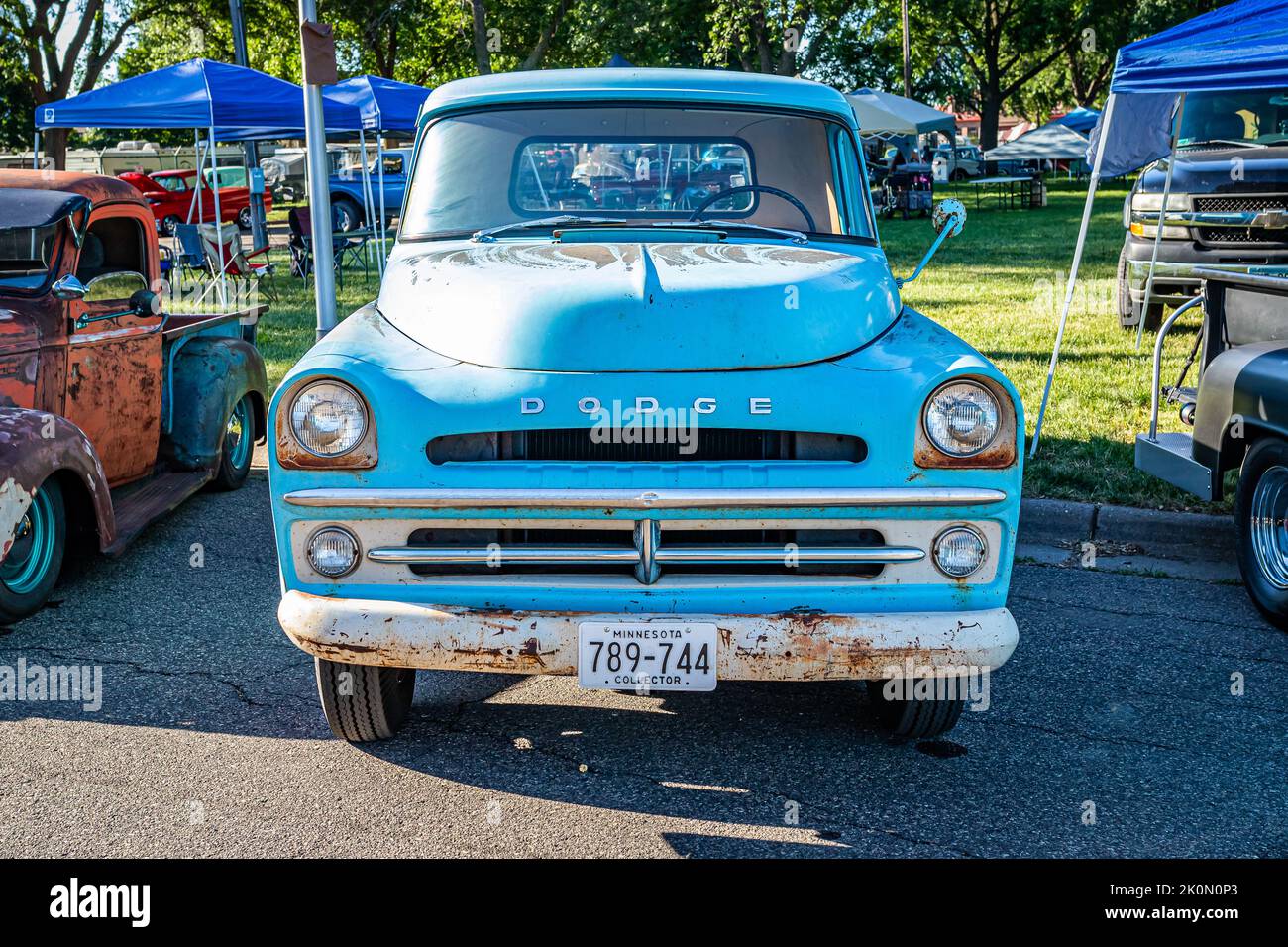 Falcon Heights, MN - June 18, 2022: High perspective front view of a ...