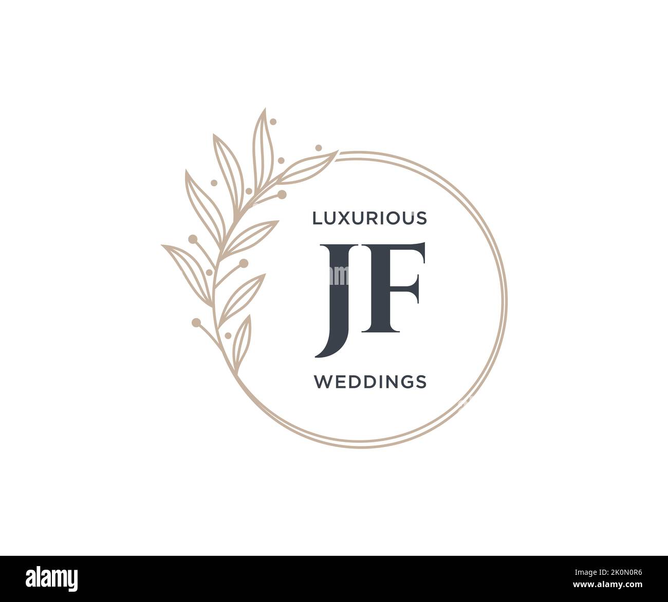 JF Initials letter Wedding monogram logos template, hand drawn modern ...