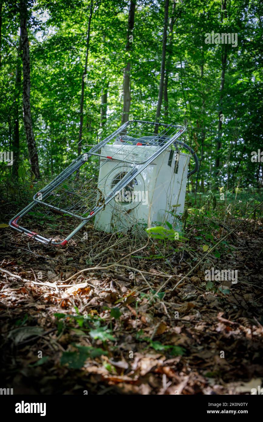 a washing machine and a clothes horse were illegally disposed of in a ...