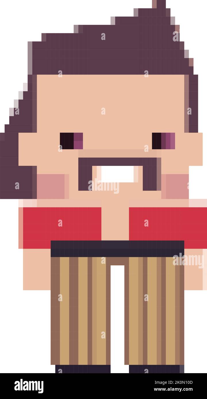happy flat 8-bit guy Stock Vector Image & Art - Alamy