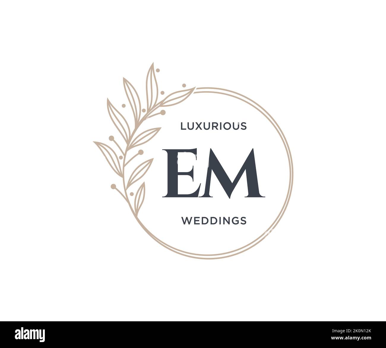 EM Initials letter Wedding monogram logos template, hand drawn modern ...