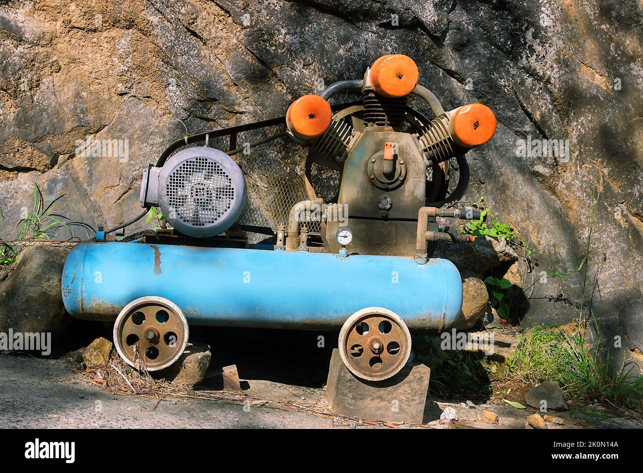 Unusual design Engine on railway wheels, railways handcar; Southeast ...